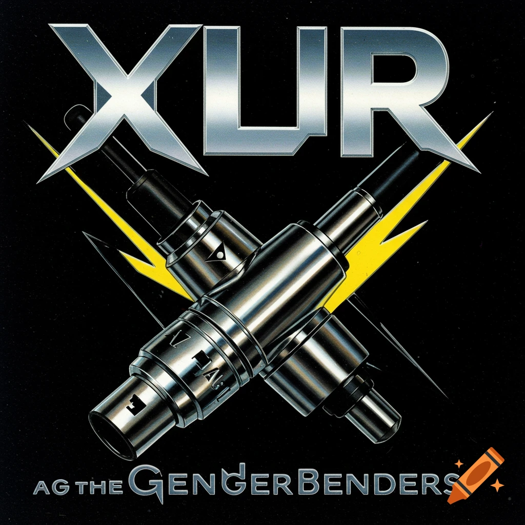 XLR and the Gender Benders 80s metal band logo on Craiyon