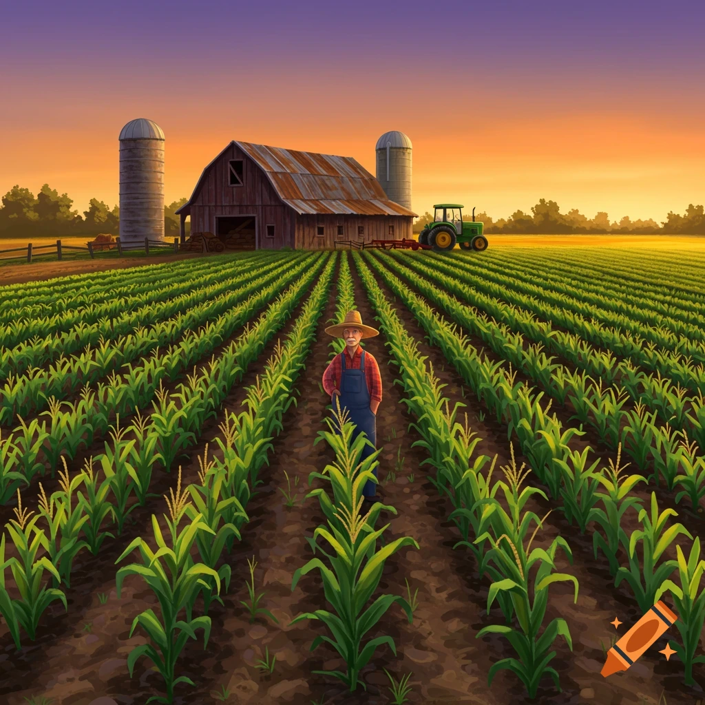 Farming landscape on Craiyon