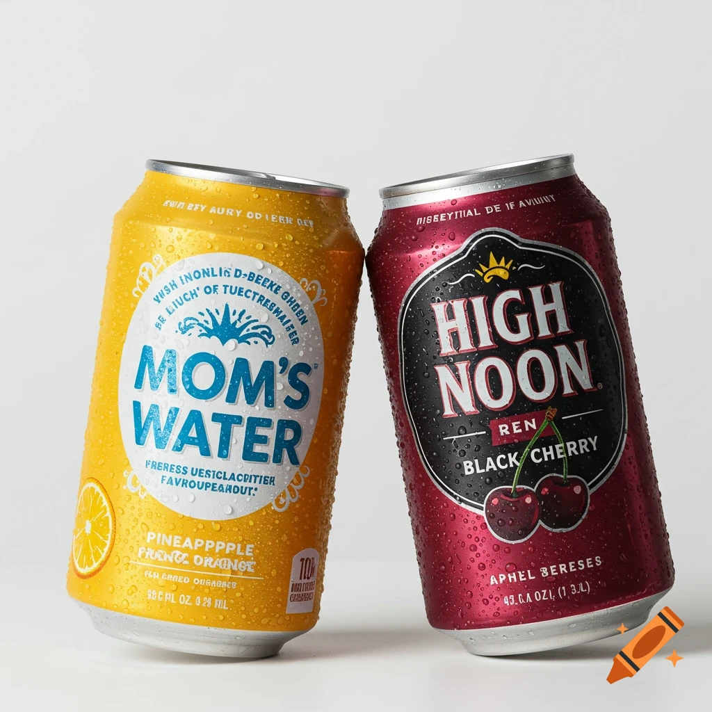 Pineapple orange Mom Water can cheersing with Black Cherry High Noon ...