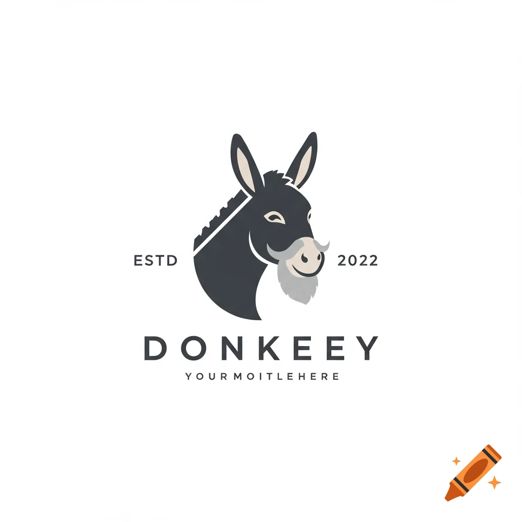 Donkey logo with beard on Craiyon