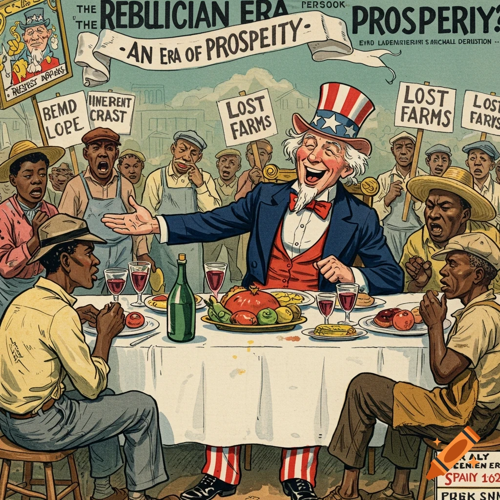 Political cartoon about the Republican Era of the 1920s on Craiyon