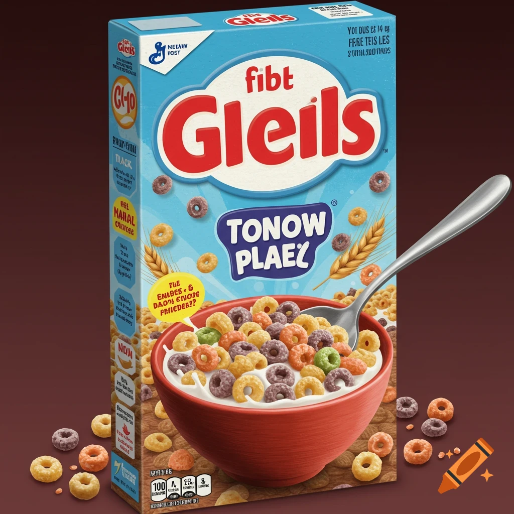 Cereal box design instructions on Craiyon