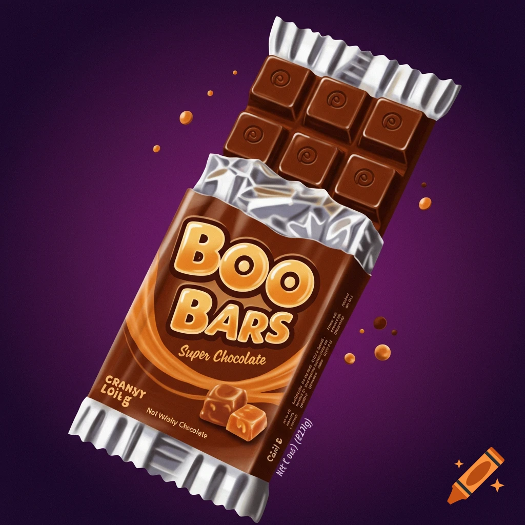 Chocolate bar called Bo Bo Bars on Craiyon