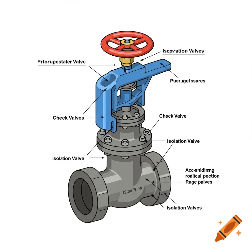 Backflow preventer valve clipart on Craiyon
