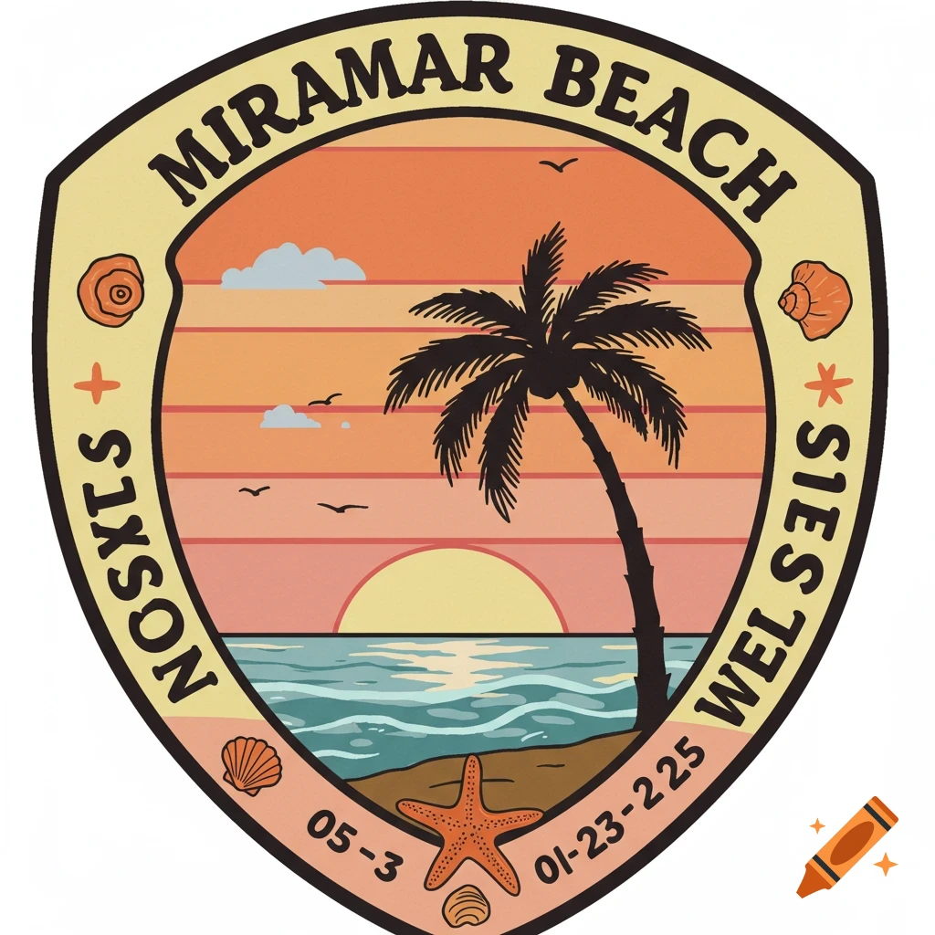 Miramar Beach vacation mission patch, Peterson Wells 05-23-2025 on Craiyon