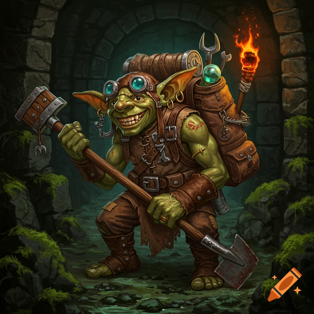 Embroidered military patch with a goblin-like gremlin, text ...