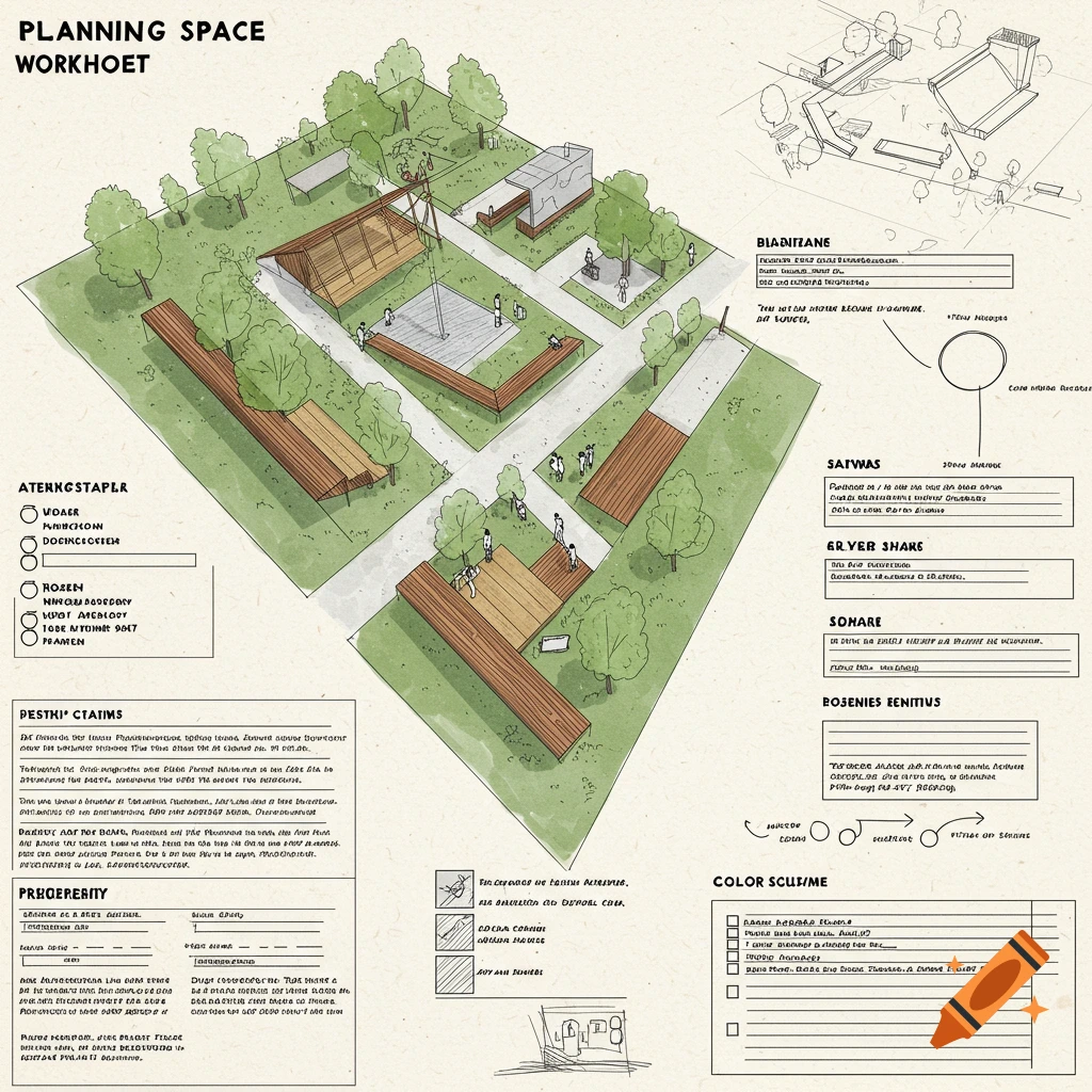 Public Space Worksheet Design on Craiyon