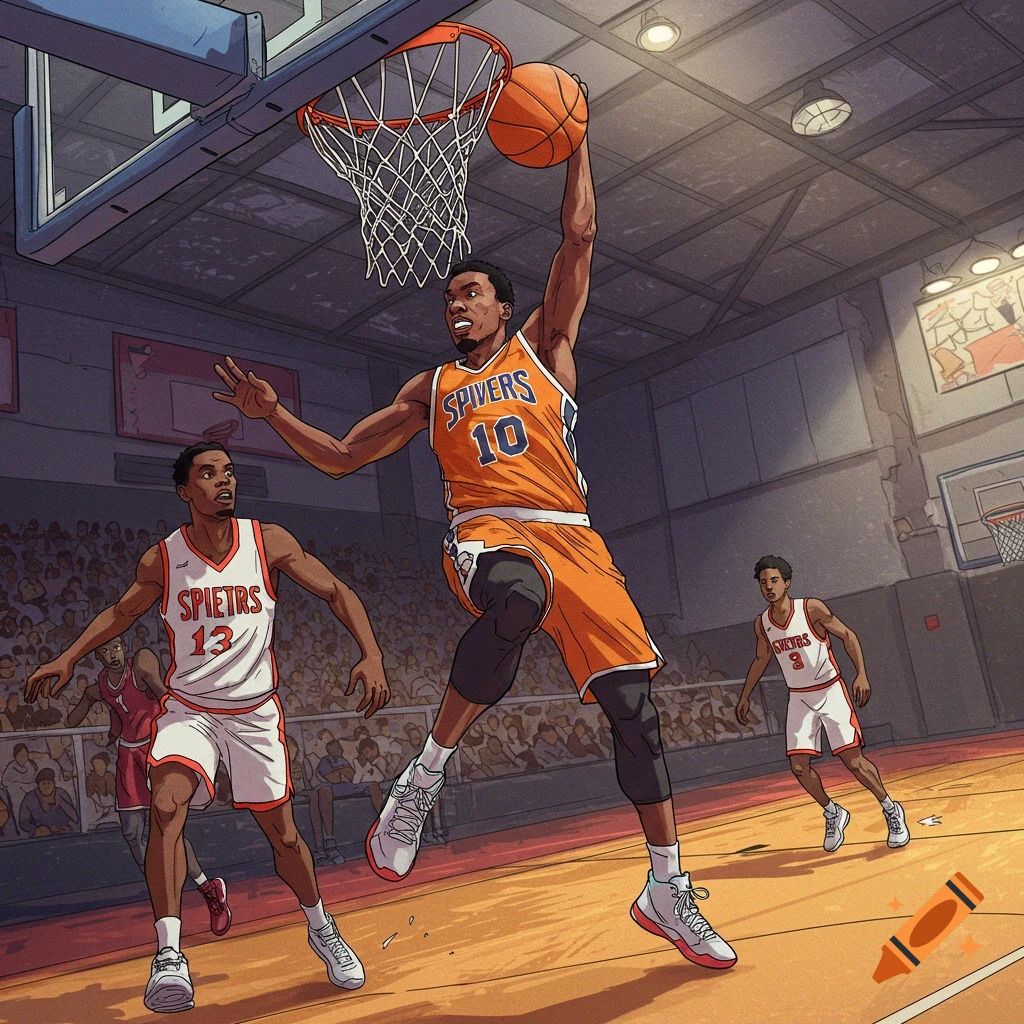 A young person with braces dribbling a basketball on an outdoor court, digital art. on Craiyon