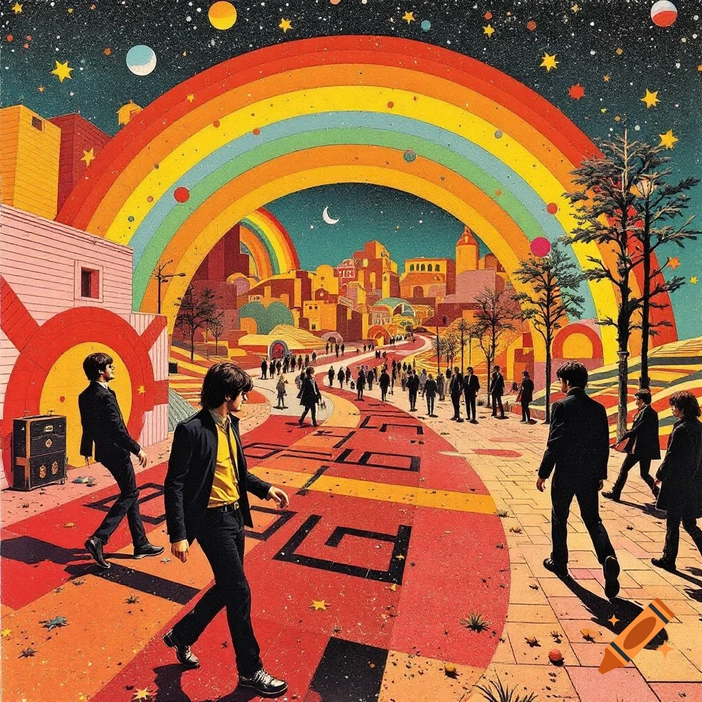 The Beatles' 'Return to Pepperland' album cover, 1987 on Craiyon