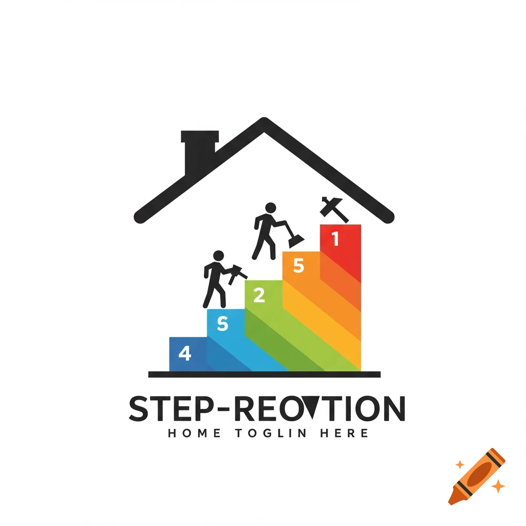 Step by step home renovations logo on Craiyon