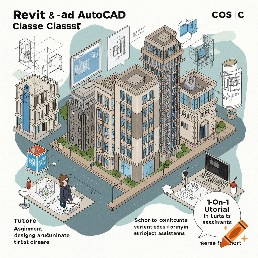 Revit and AutoCAD classes advertisement on Craiyon