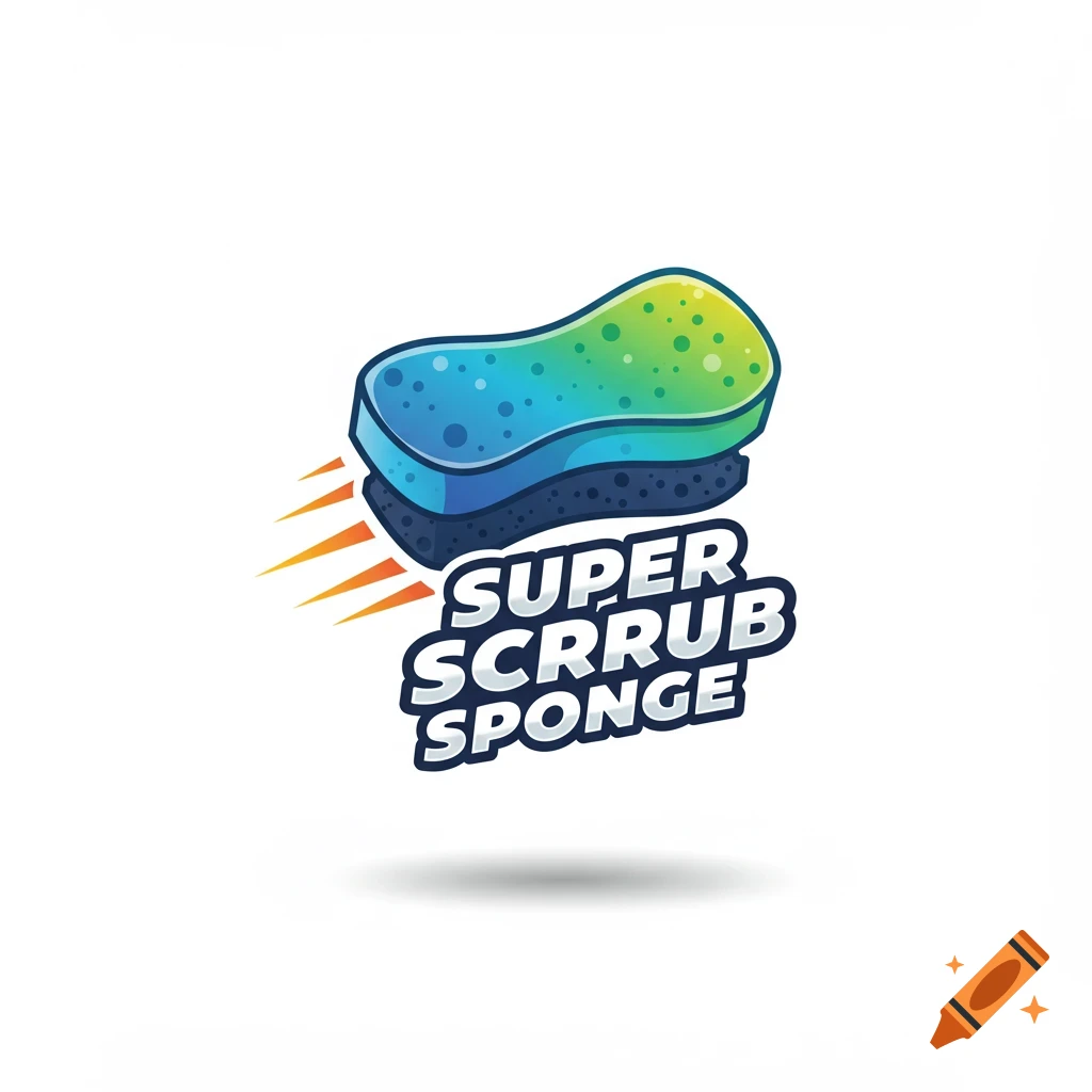 Company logo "Scrub-Bin" cartoon font on Craiyon