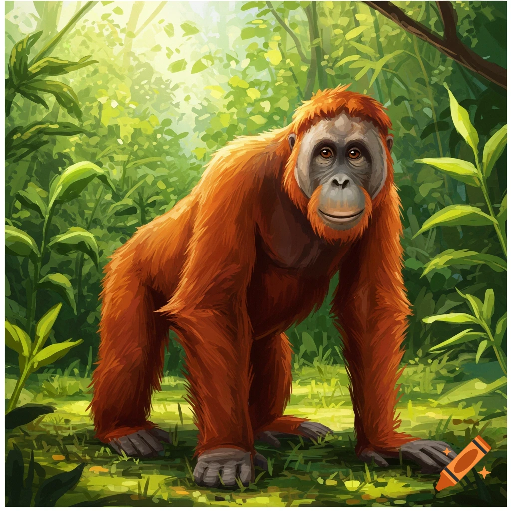 Angry Orangutan Drawing