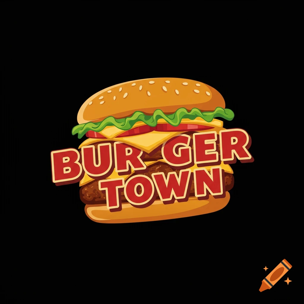 Burger Town fast food chain logo on Craiyon