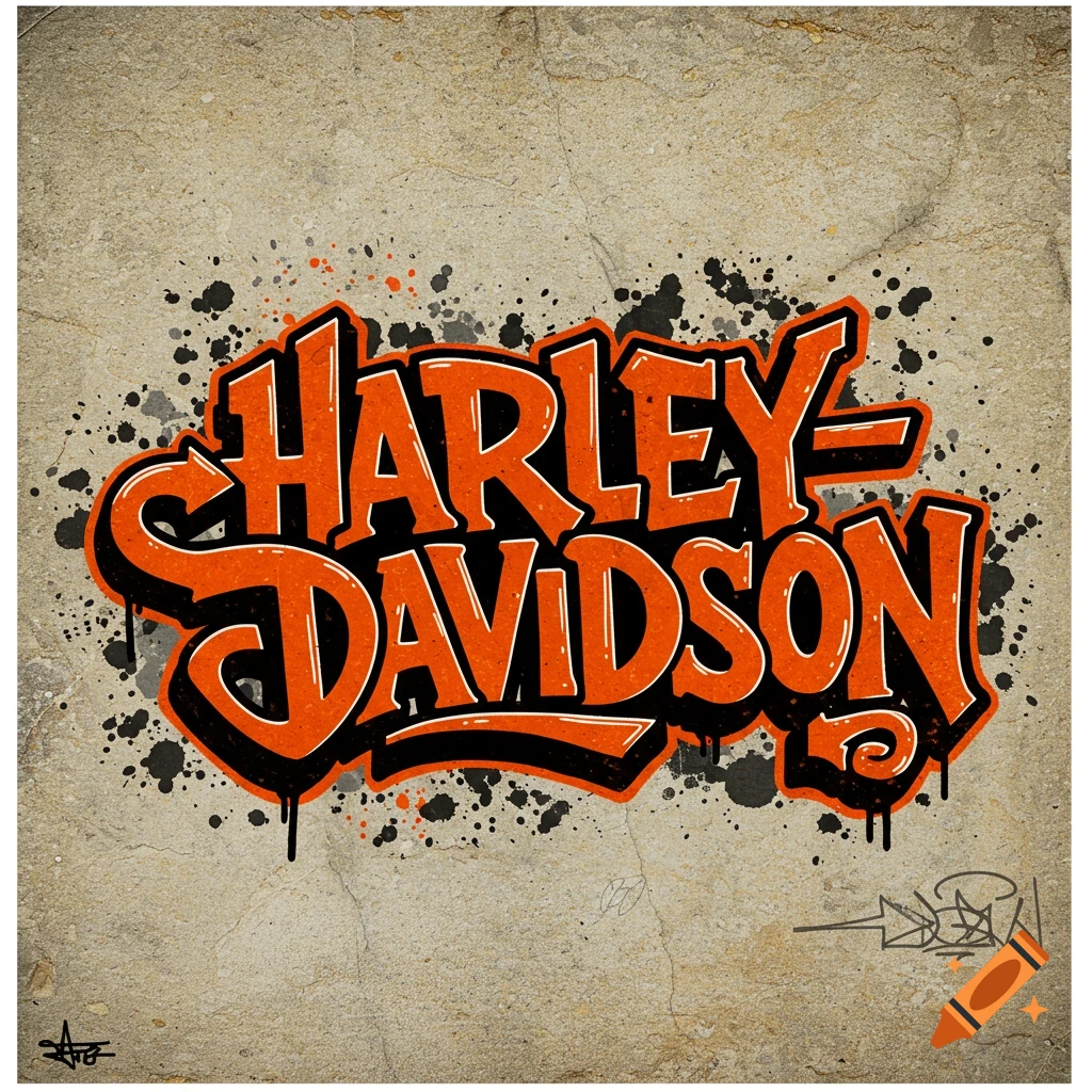 Harley Davidson graffiti art in NYC style on Craiyon