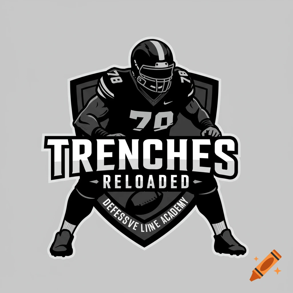 Trenches Reloaded defensive line academy logo design concept idea ...