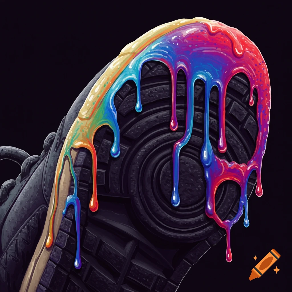 Shoe sole dripping on Craiyon