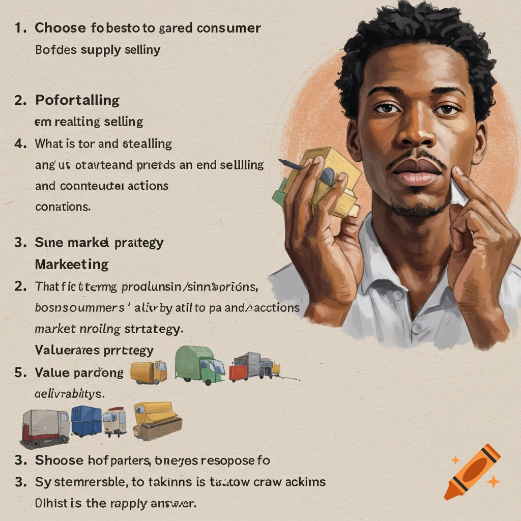 Text about marketing and retail questions on Craiyon