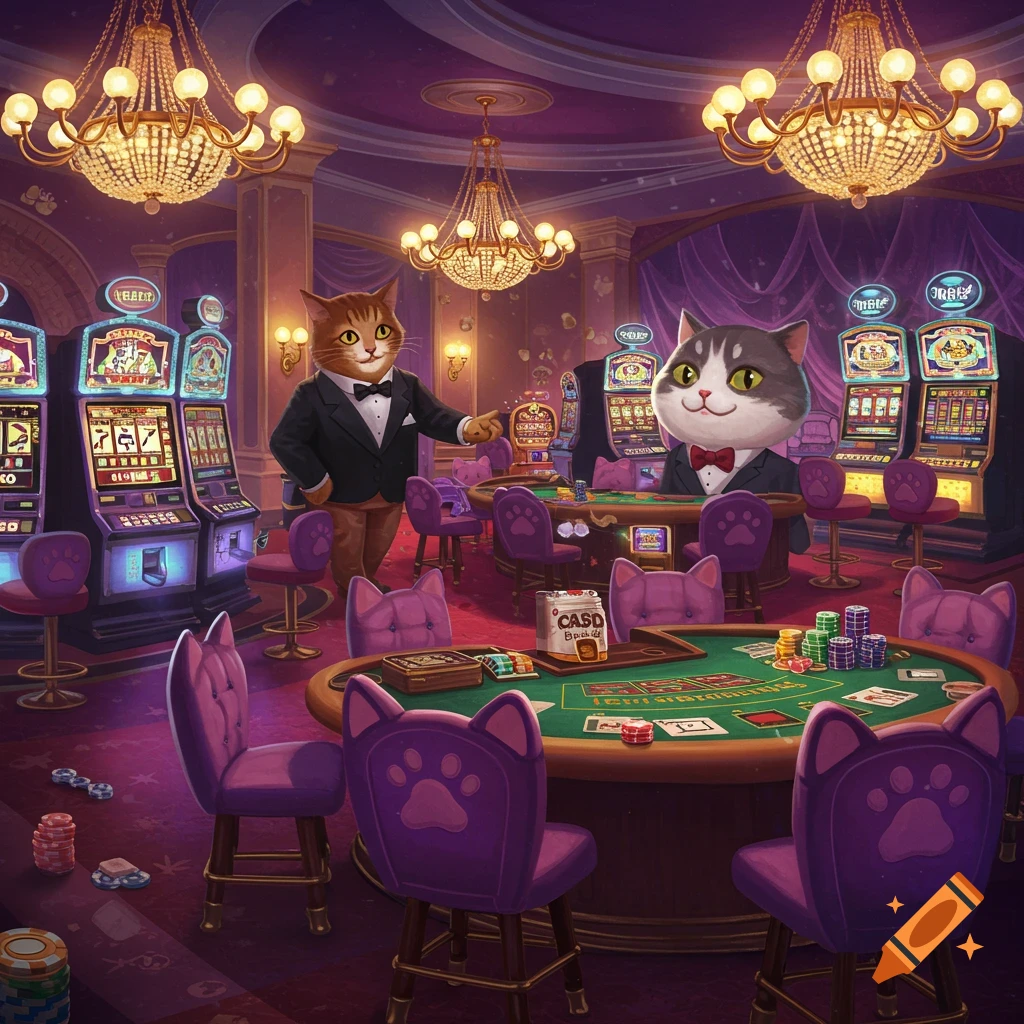 Cat-themed casino on Craiyon