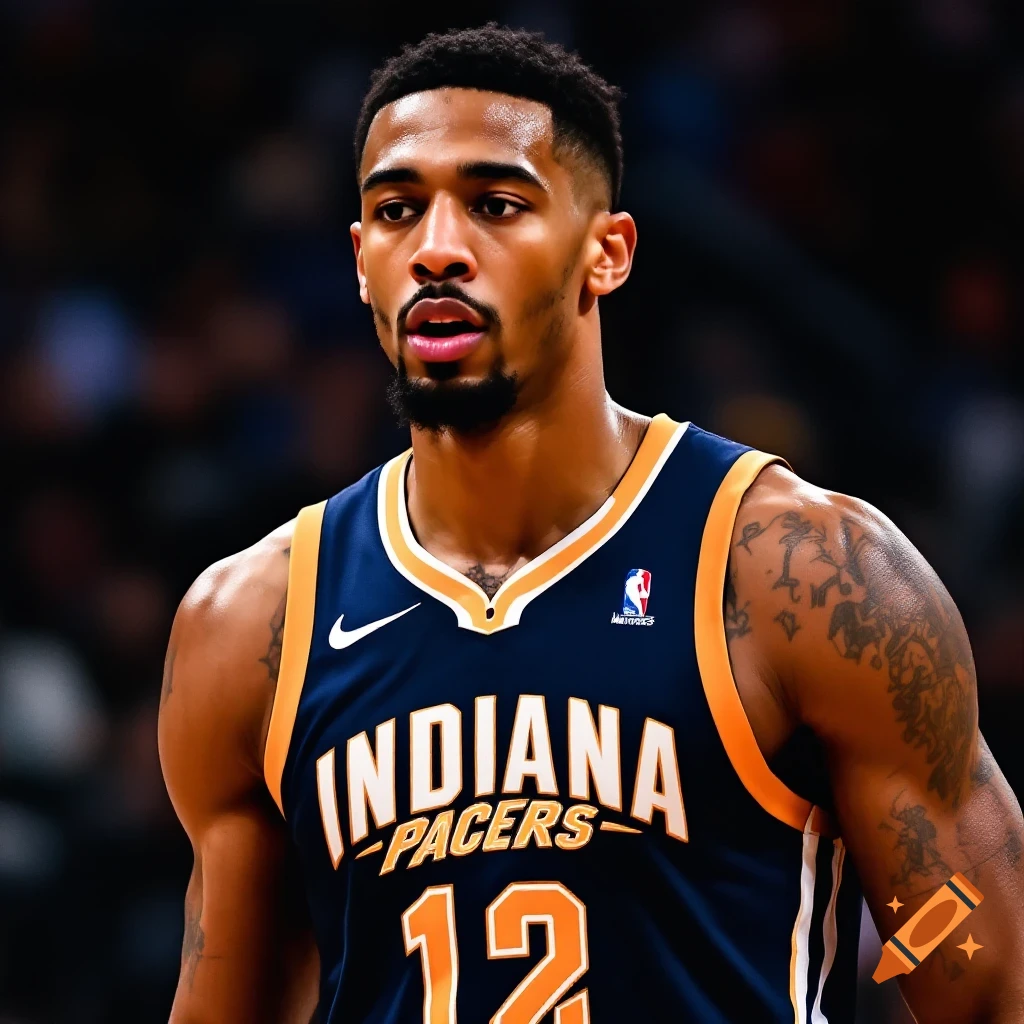 Close-up portrait of a basketball player in a uniform during a game. on ...