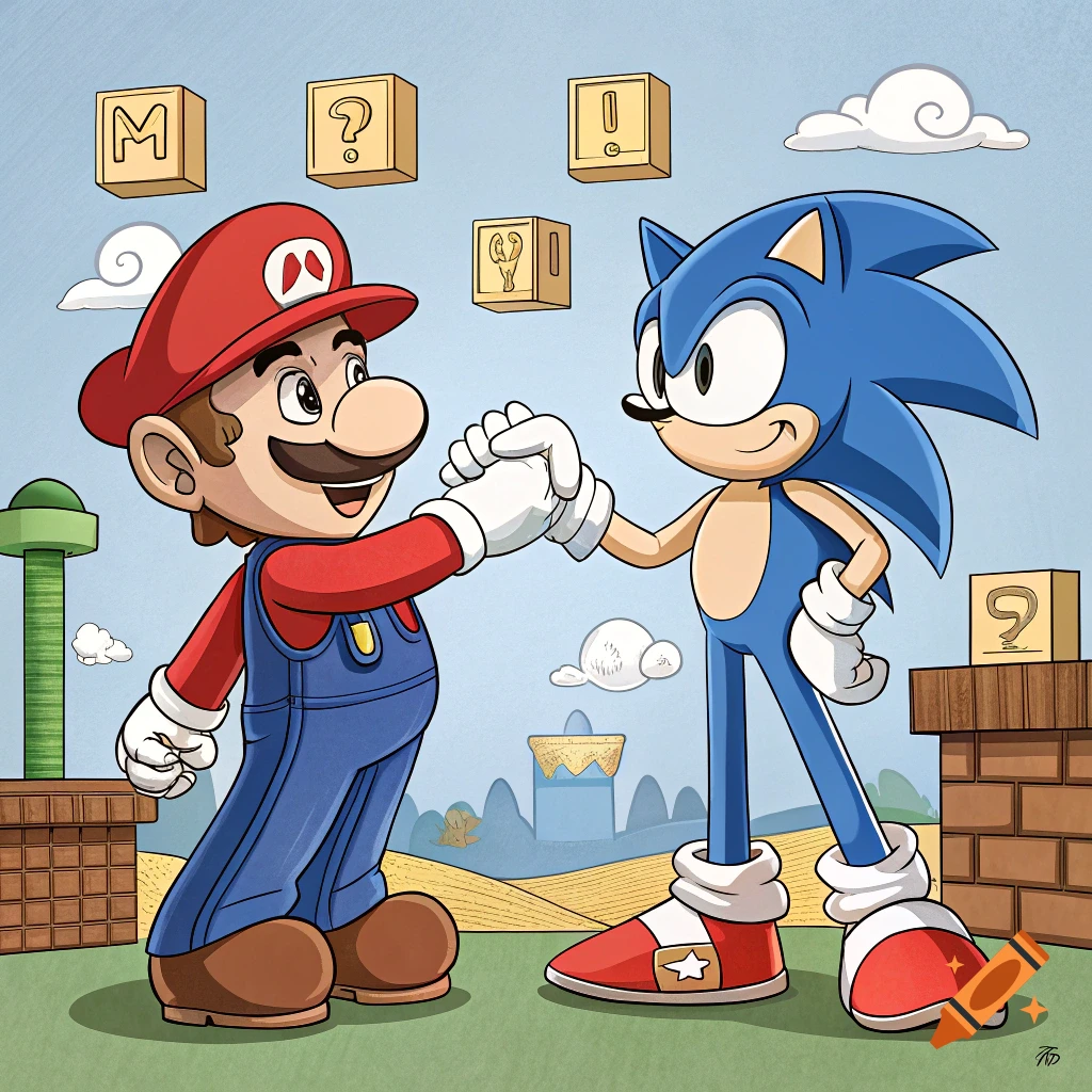 Cartoon illustration of Mario, Luigi, Bob, Fishy Boopkins, and a ghost ...