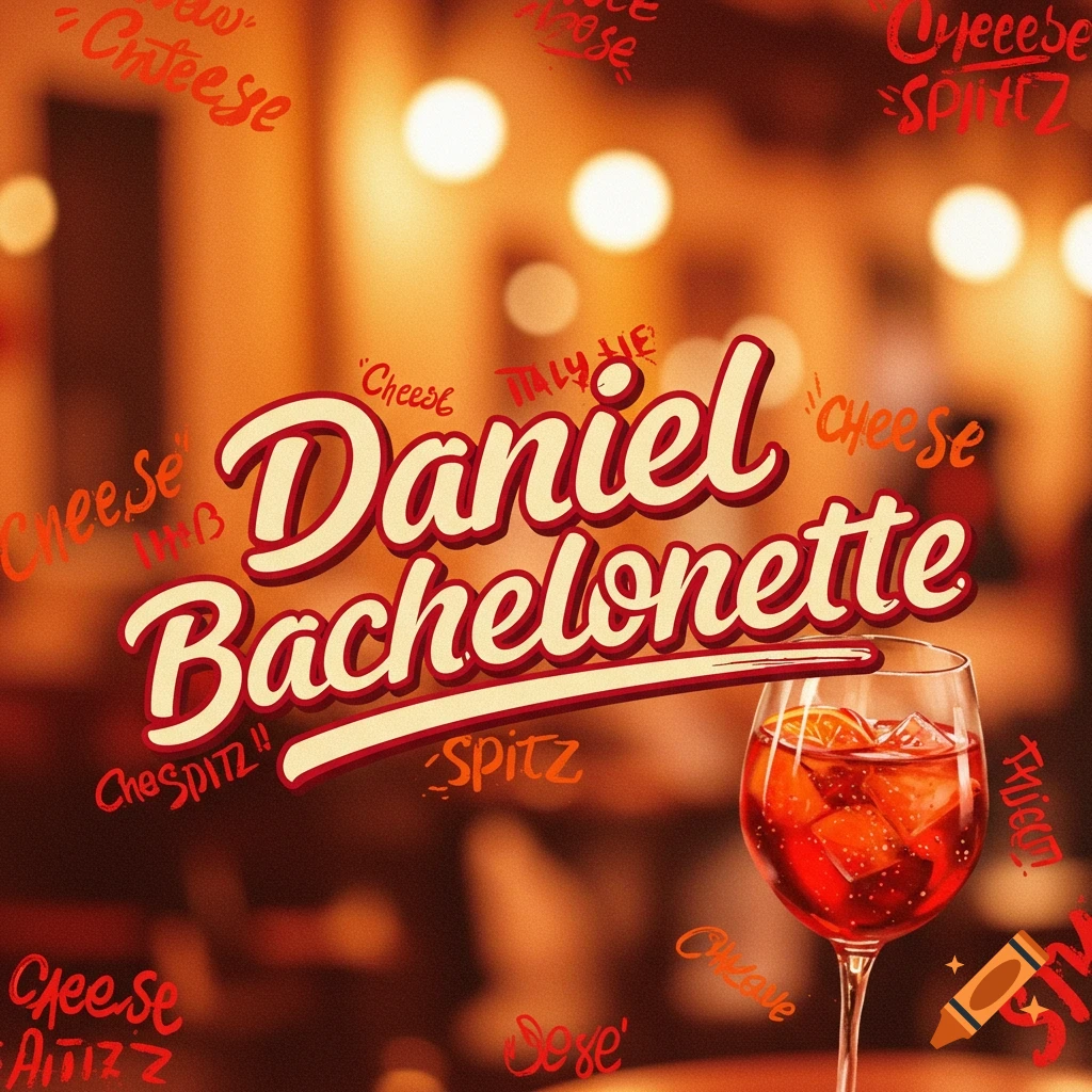 The text "Daniel Bachelorette" is displayed over a blurry background ...