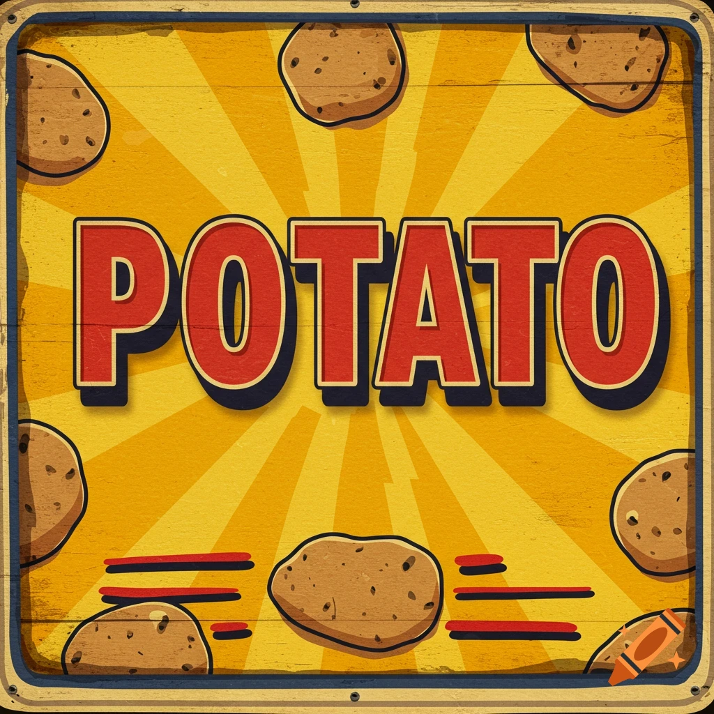 Logo for Potato Energy with a potato icon on a yellow background. on ...