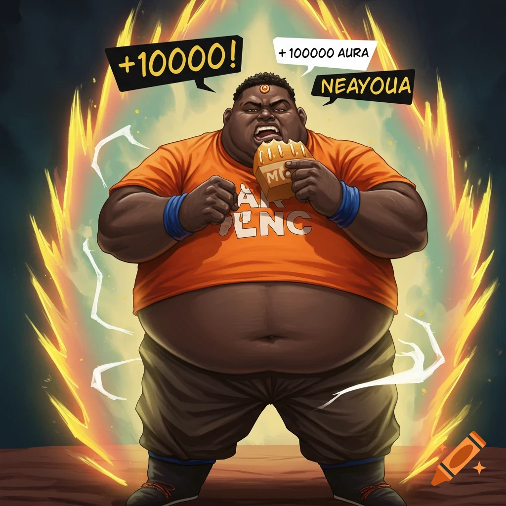 Humorous depiction of a chubby Discord moderator on Craiyon
