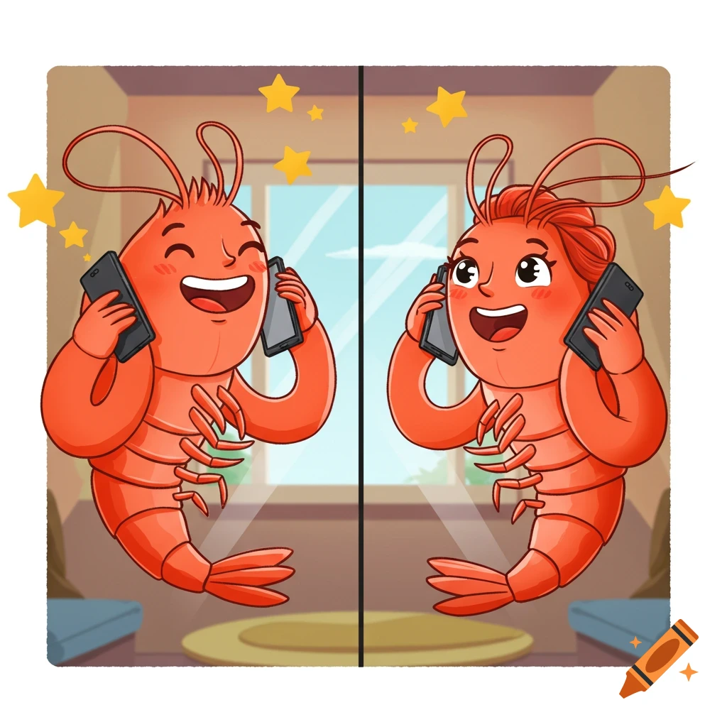 Cartoon King Prawn With a Crown created on Craiyon
