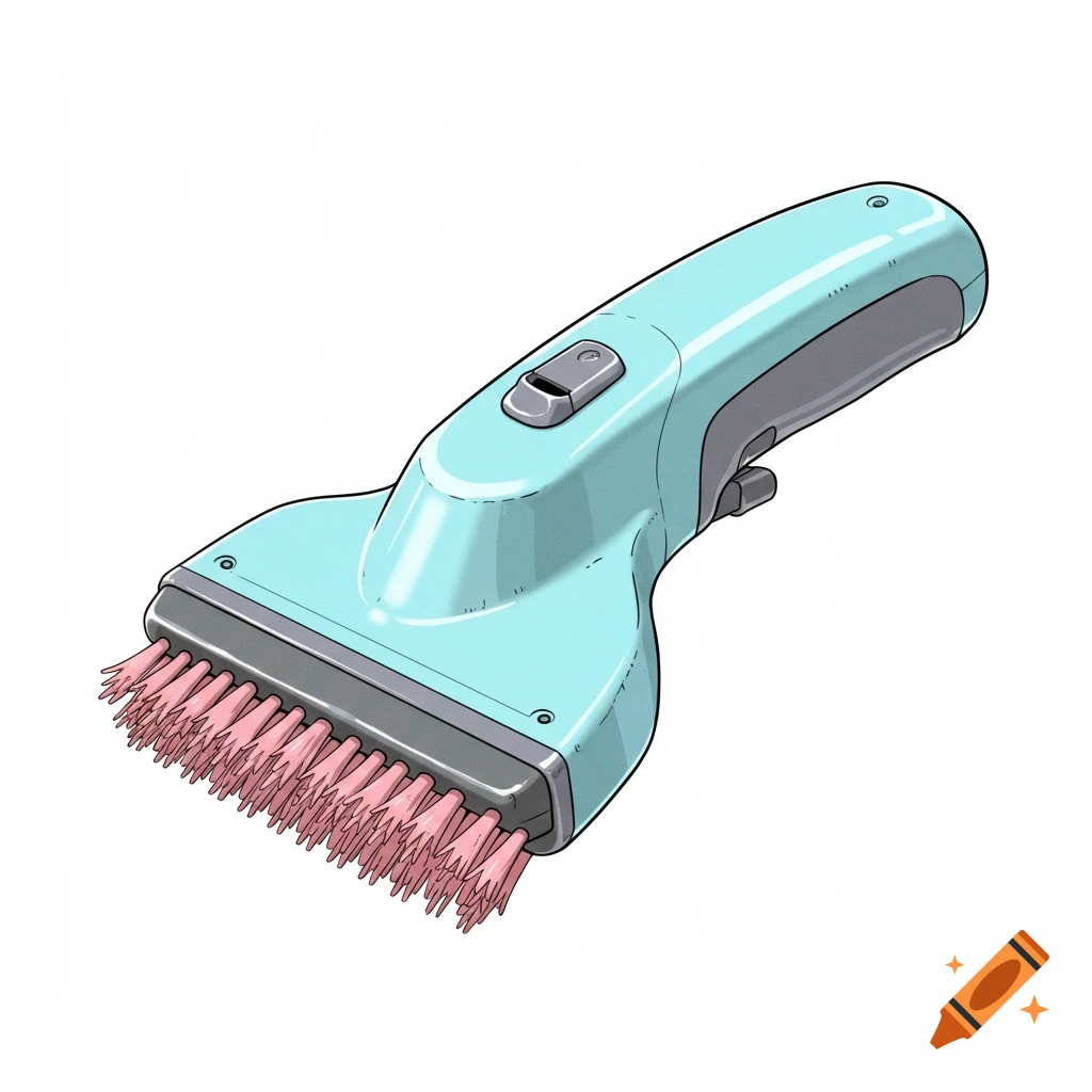A turquoise and gray handheld brush tool. on Craiyon