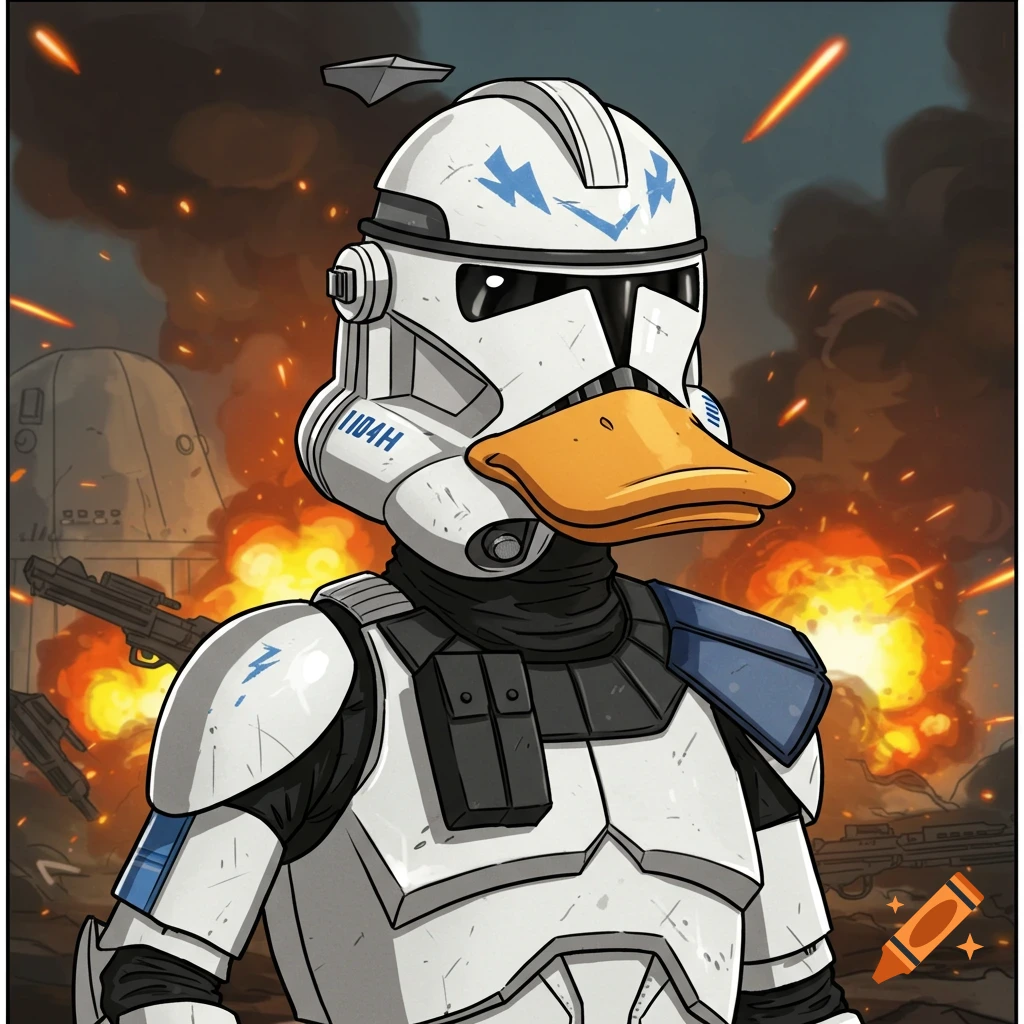 Illustration of ARC Clone Trooper 'Hound-09' with battle-worn helmet ...