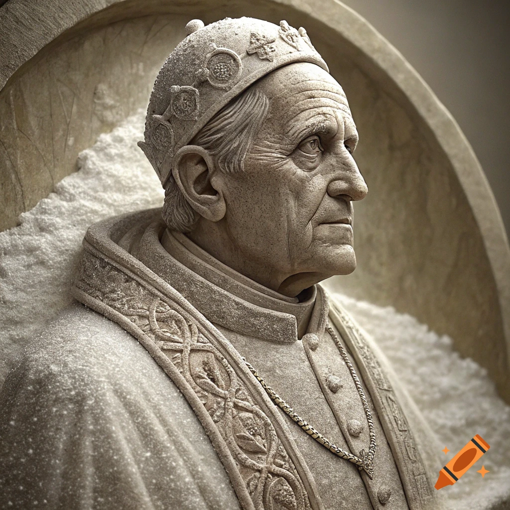 Pope portrait made of salt on Craiyon