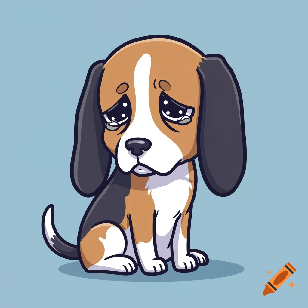 Crying Puppy Cartoon