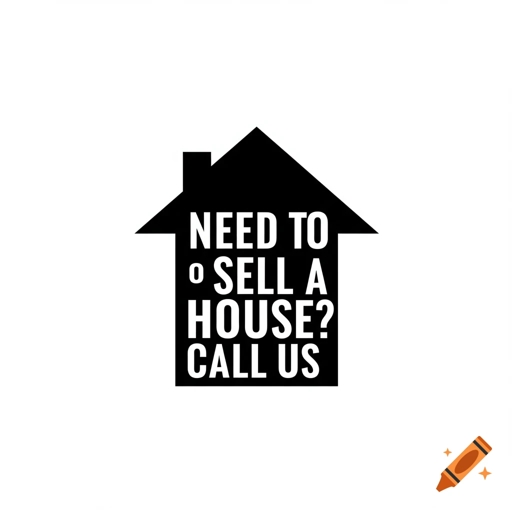 House logo with 'Need to sell a house call us' text on Craiyon