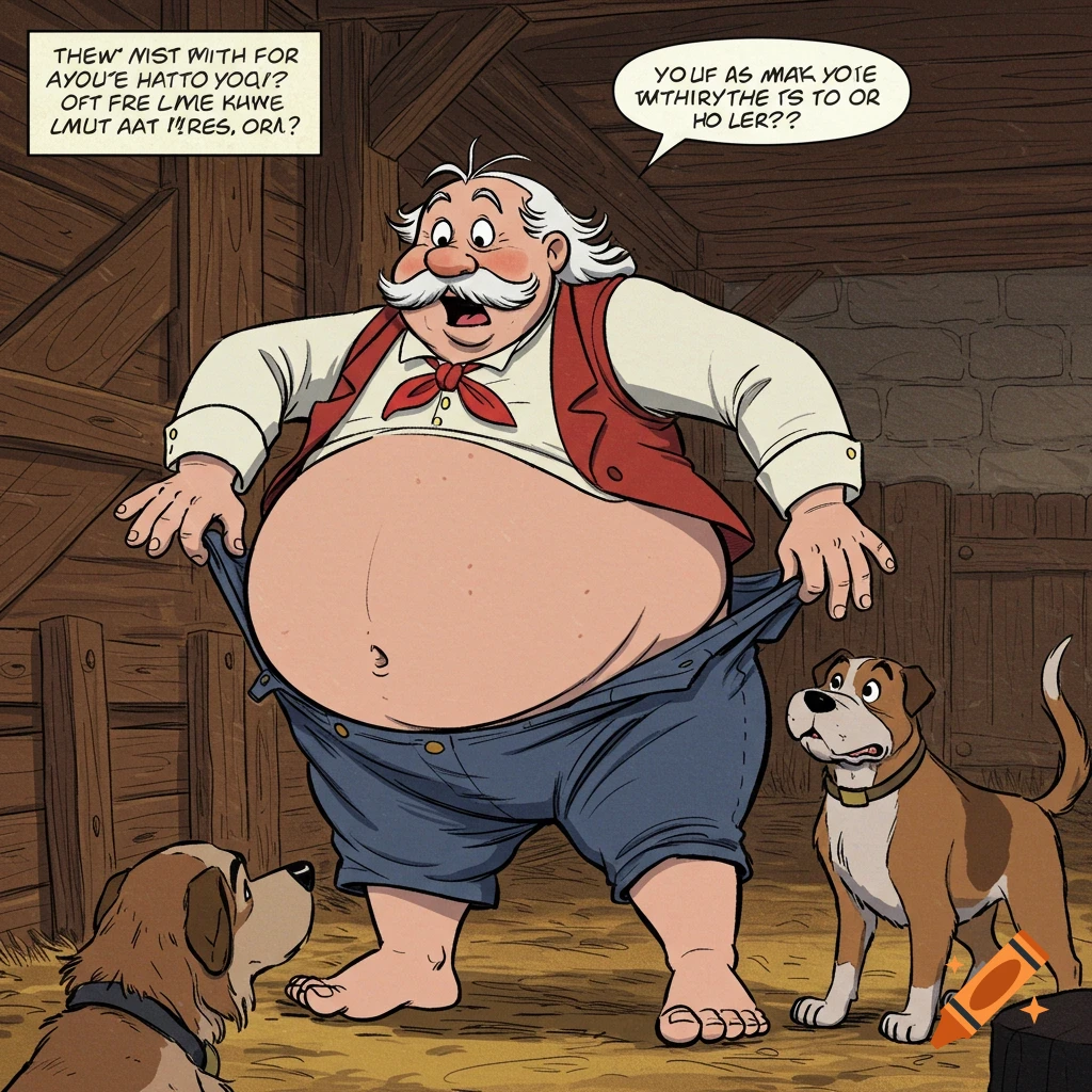 English butler in Disney comic style with ripped pants on Craiyon