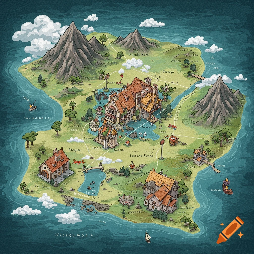 Advertisement for custom illustrated maps on Craiyon