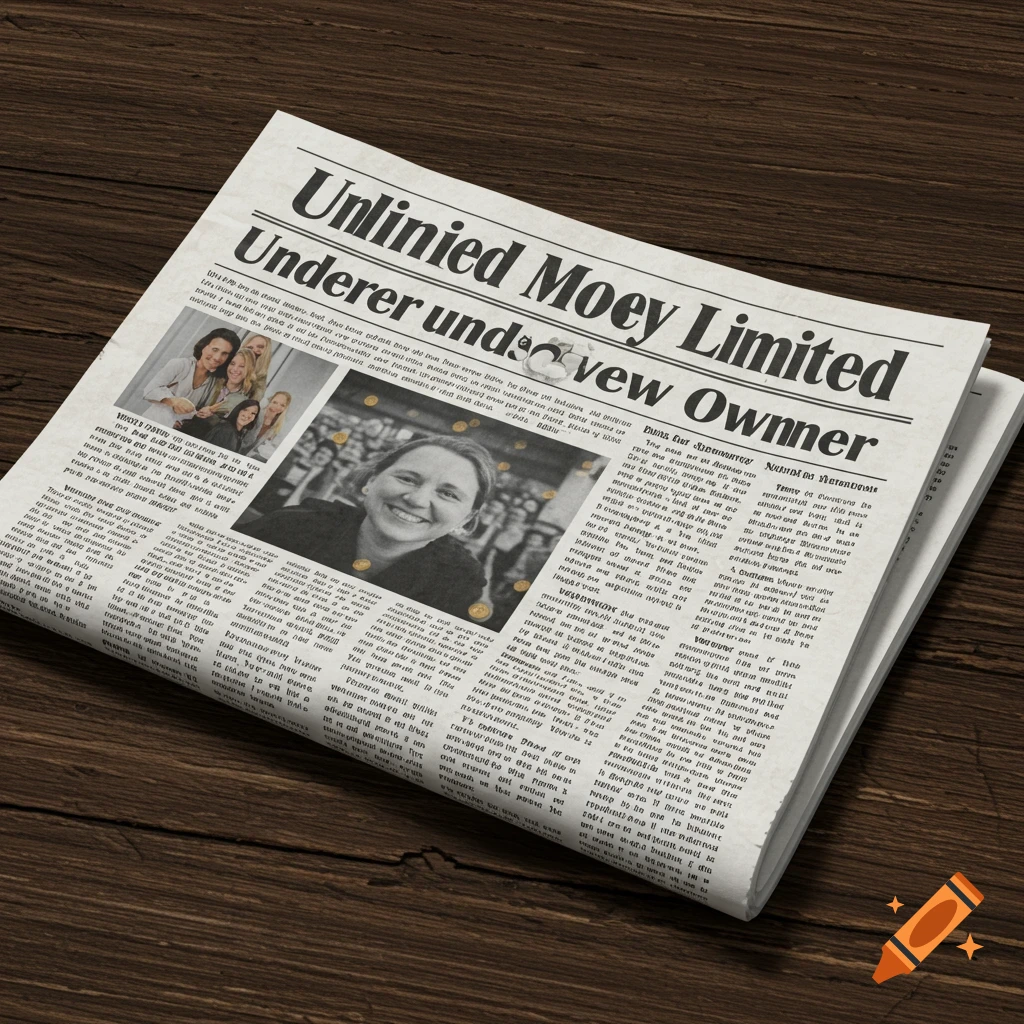 Newspaper with the headline "Unlimited Money Limited under new ...