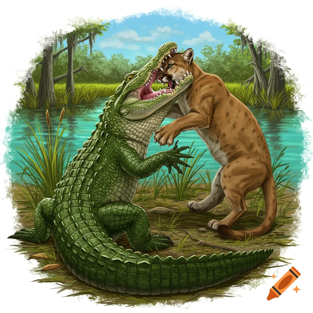 Crocodiles And Alligators Fighting