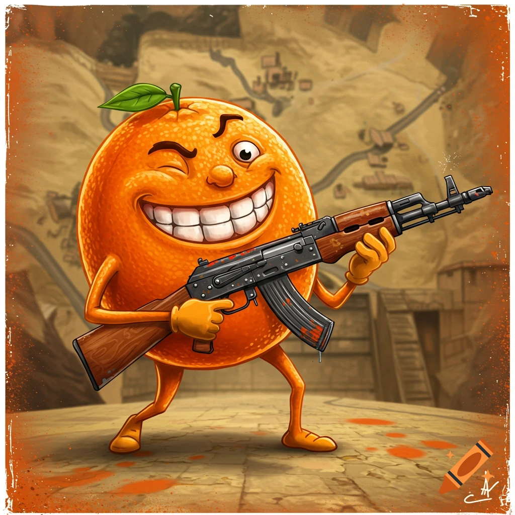 Annoying Orange character in Counter-Strike: Global Offensive on Craiyon