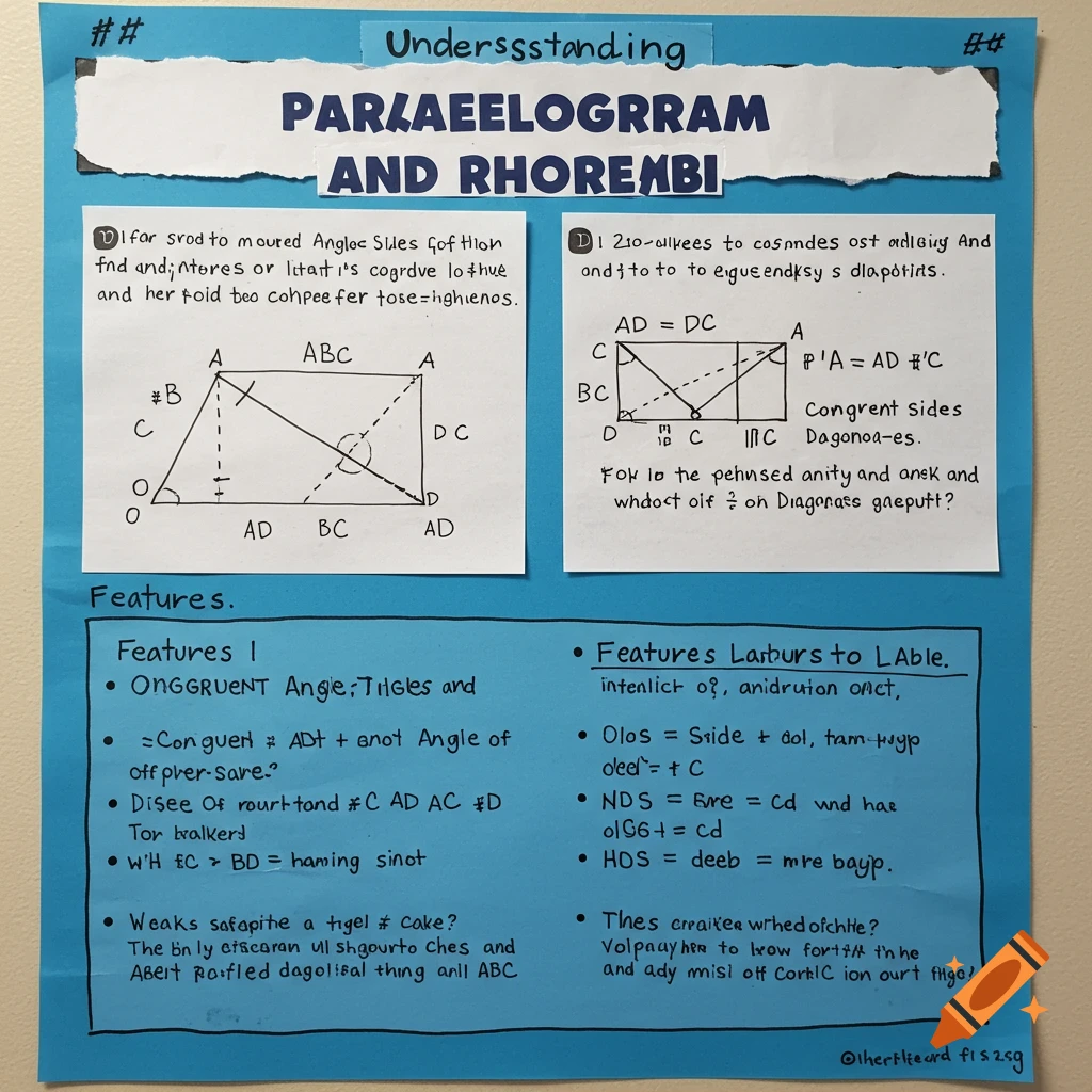 Poster design on parallelograms and rhombi on Craiyon