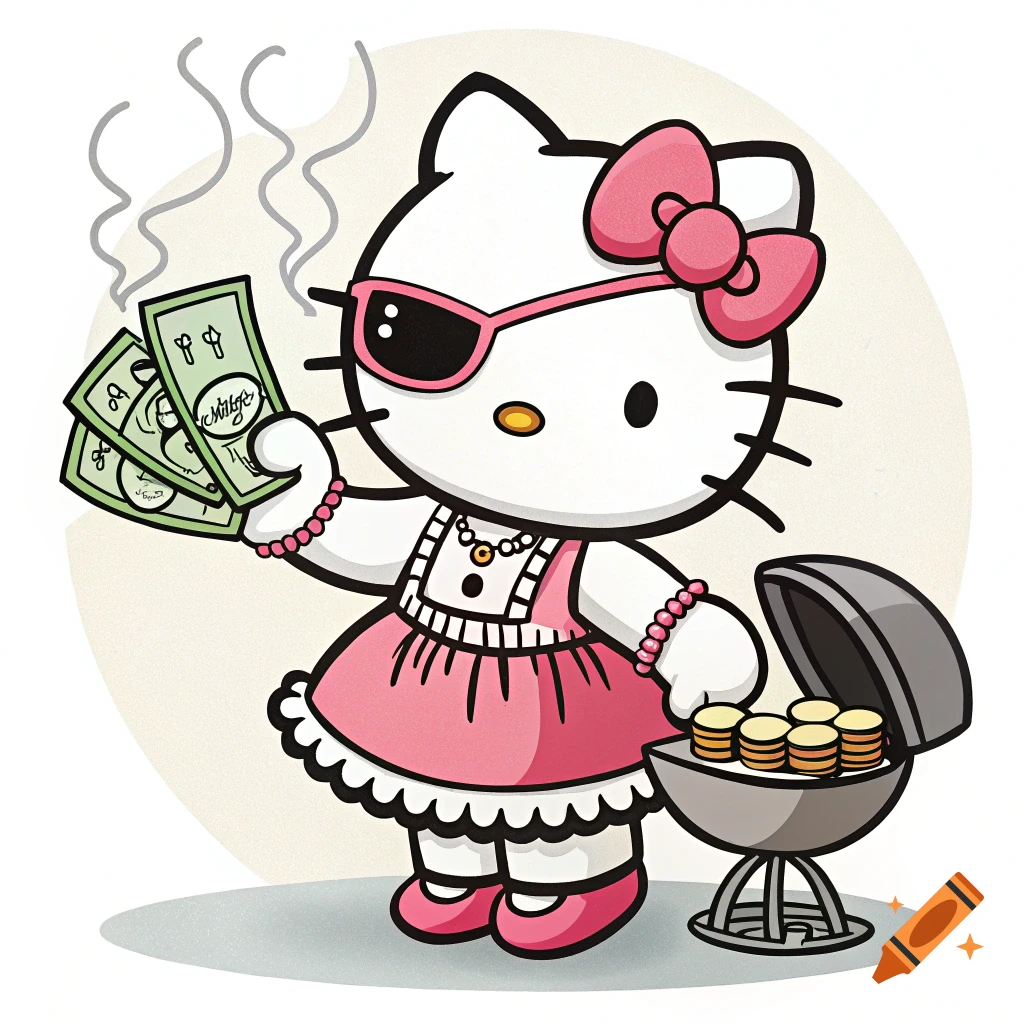Pink hello kitty disposable diaper on Craiyon