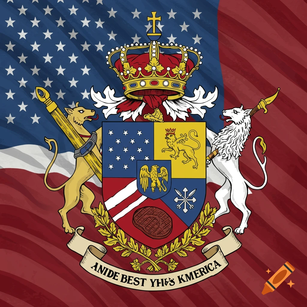 Coat of arms for a US kingdom with American pride and the best steak. on Craiyon
