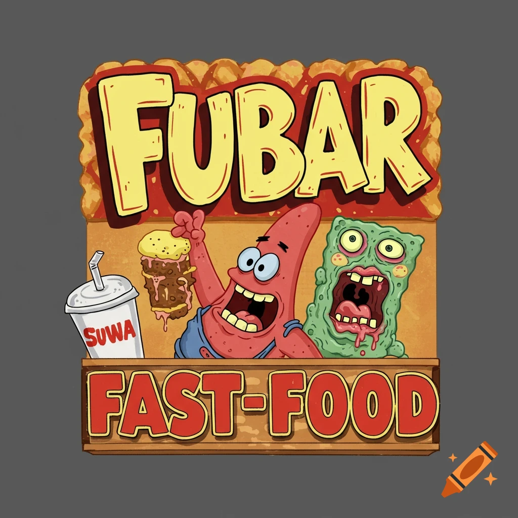 FUBAR Fast-Food logo inspired by Freaked and gross-out 90s cartoons on ...