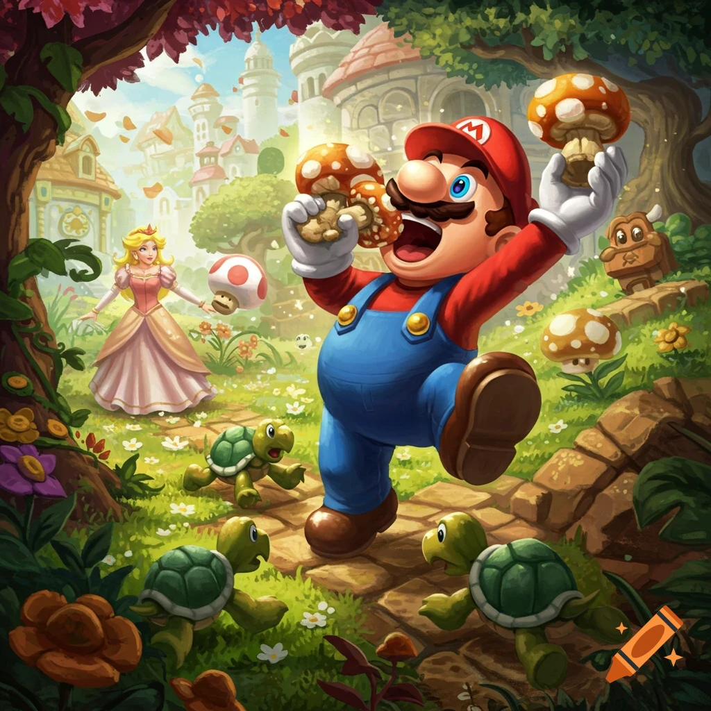 A plumber eating mushrooms, stomping turtles, and saving a princess on ...