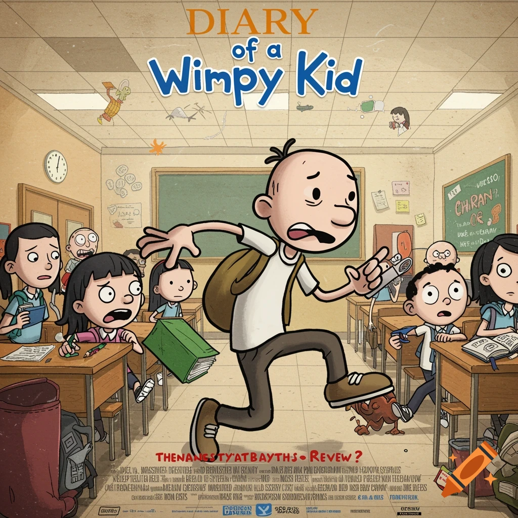 Diary of a Wimpy Kid book poster on Craiyon