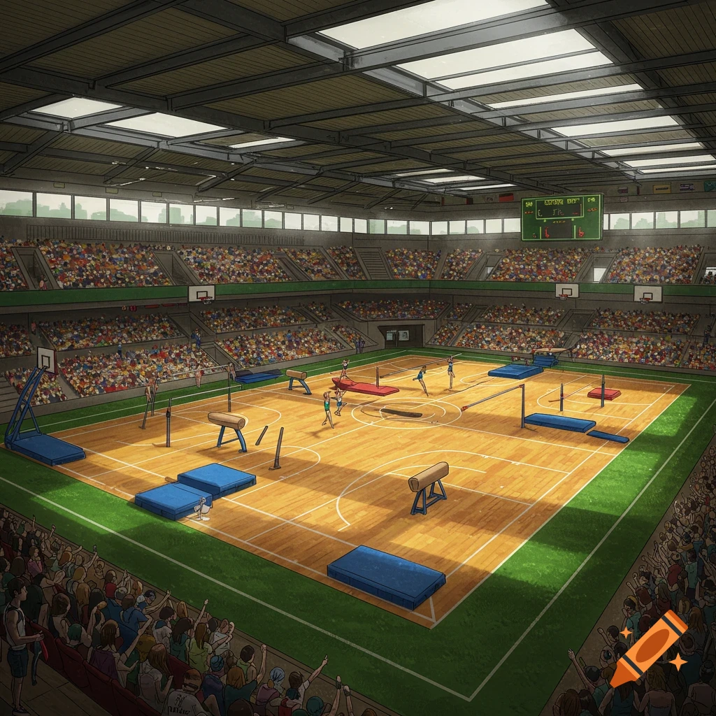 Green Point Athletic Stadium transformed into an indoor gymnastics and ...