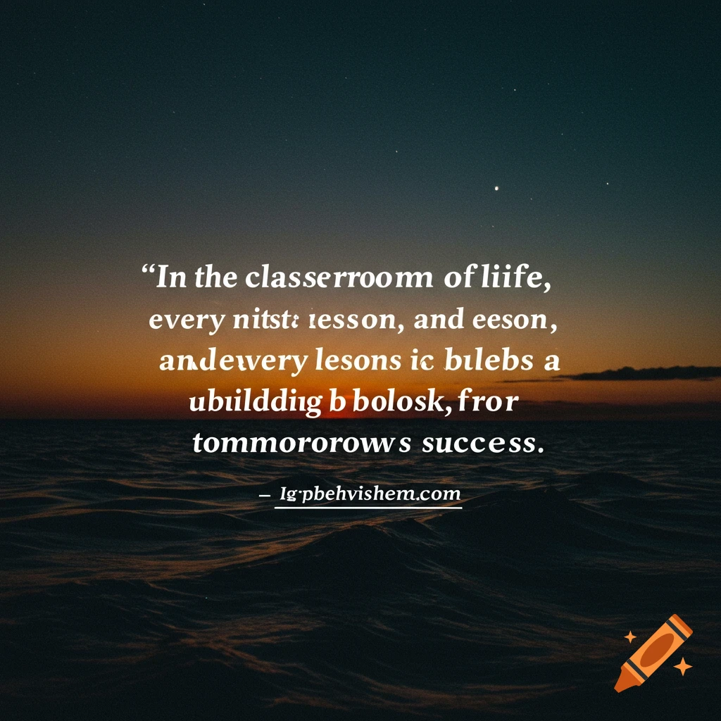 Quote about life lessons and success on Craiyon