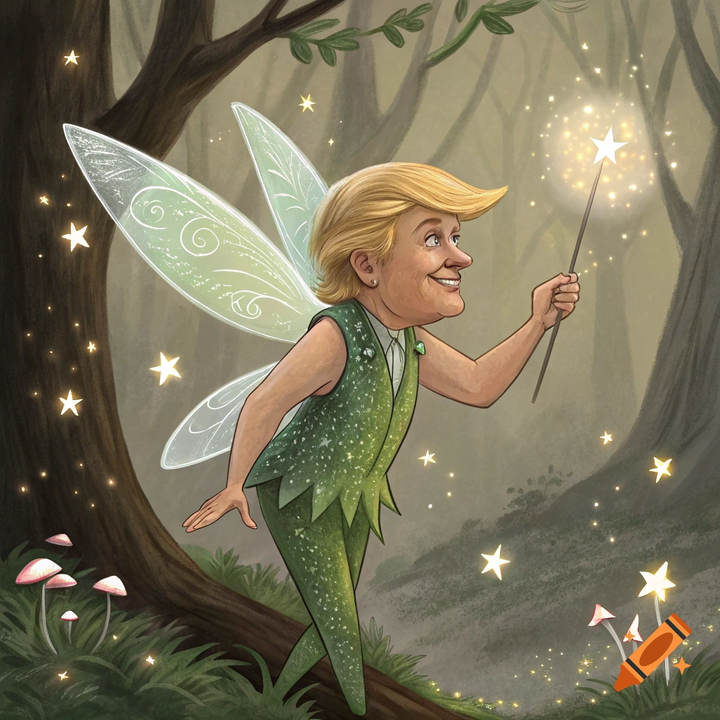 Peter Pan and Tinker Bell crying on Craiyon