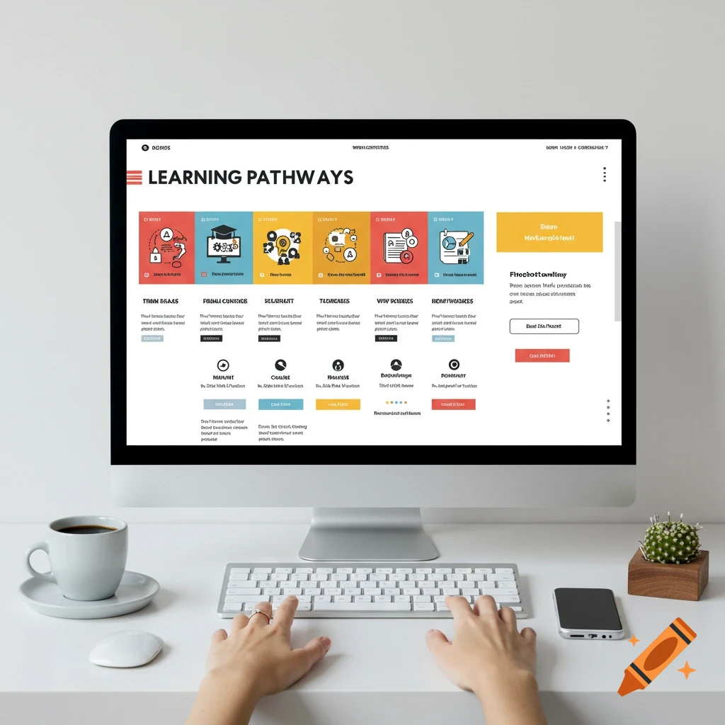 Website one-page design concept for a computer-related site with four ...