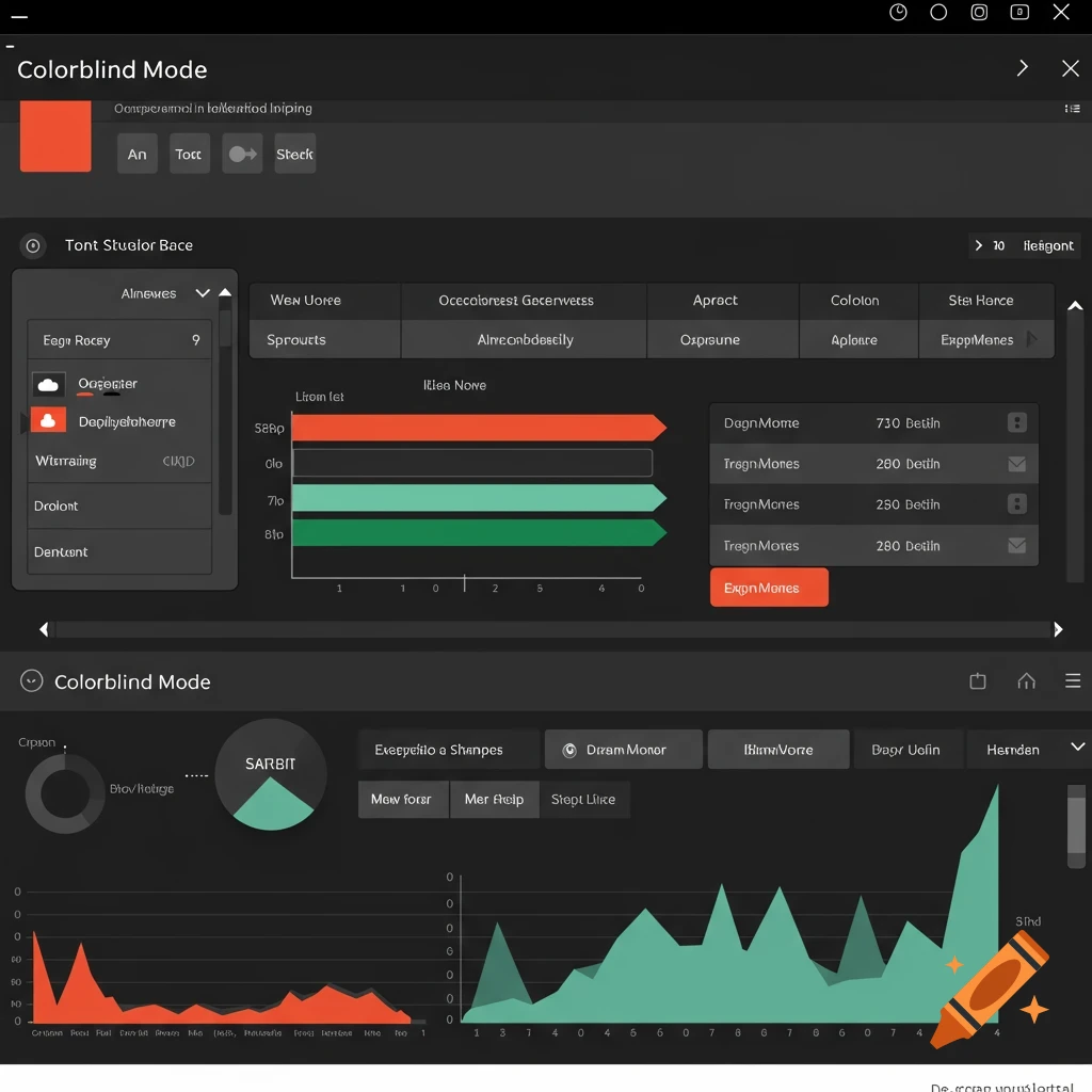 Colorblind mode interface illustration on Craiyon